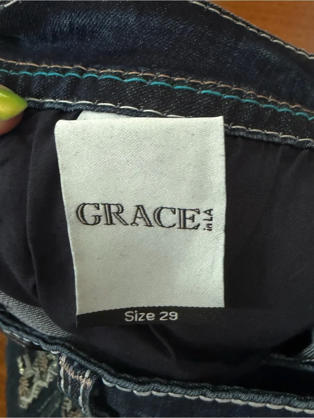 Grace in LA | Jeans | Grace In La Dark Blue Boot Cut Jeans With ...